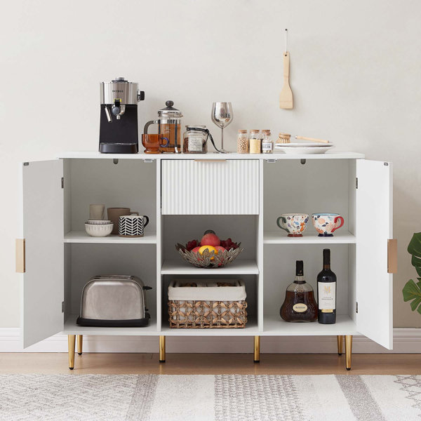 Mercer41 Storage cabinet Wave pattern 2 door With drawers buffets ...