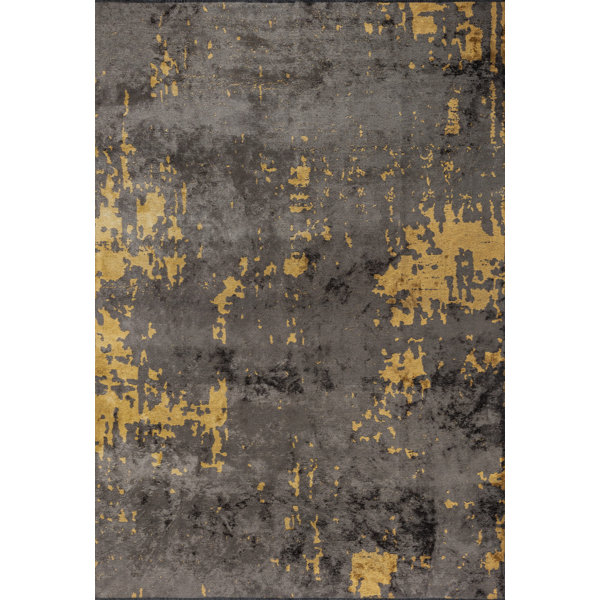 Woven Concepts Rapture Gray/Yellow Abstract Luxury Area Rug | Perigold