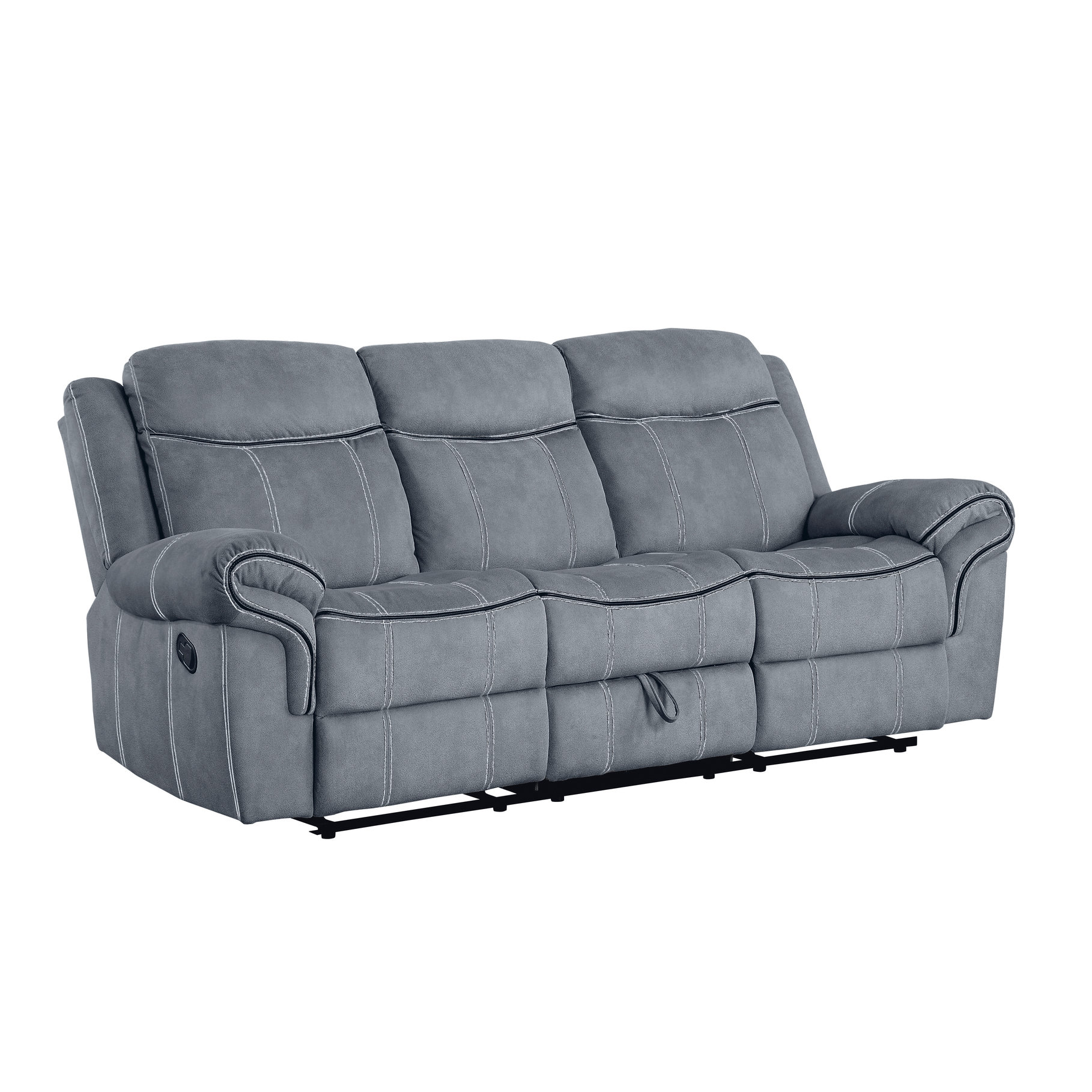 Latitude Run® Two Tone Velvet Recliner - , Charging & Drop Down Table ...