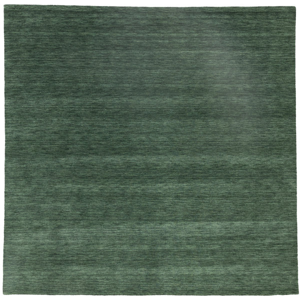 Ebern Designs Gainesboro Hand Loomed Gabbeh Rug, 100% Wool, Solid Color ...