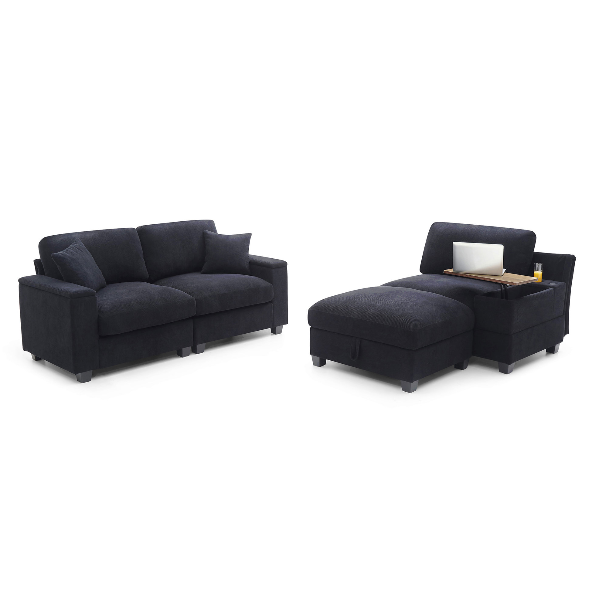 Latitude Run® Sectional Sofa ,L-Shaped Oversized Couch ,Comfy Cloud Couch Set With Drop Down ...