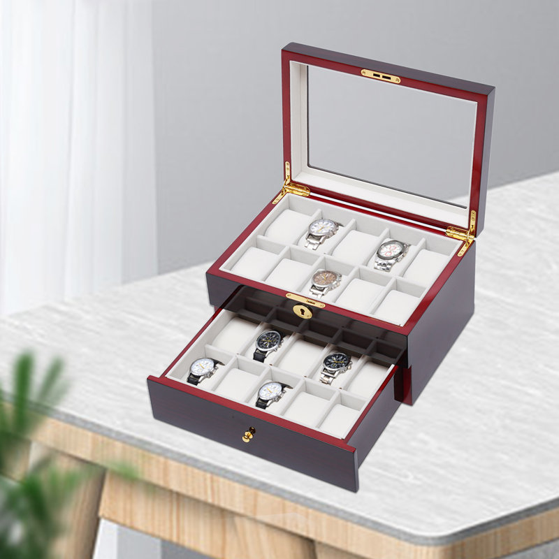 Winston Porter Wood Watch Box + Drawers | Wayfair