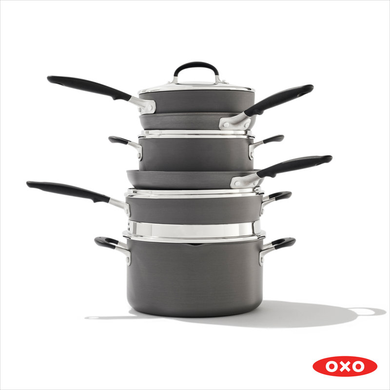 OXO 10 Piece Anodized Aluminum Cookware Set & Reviews | Wayfair