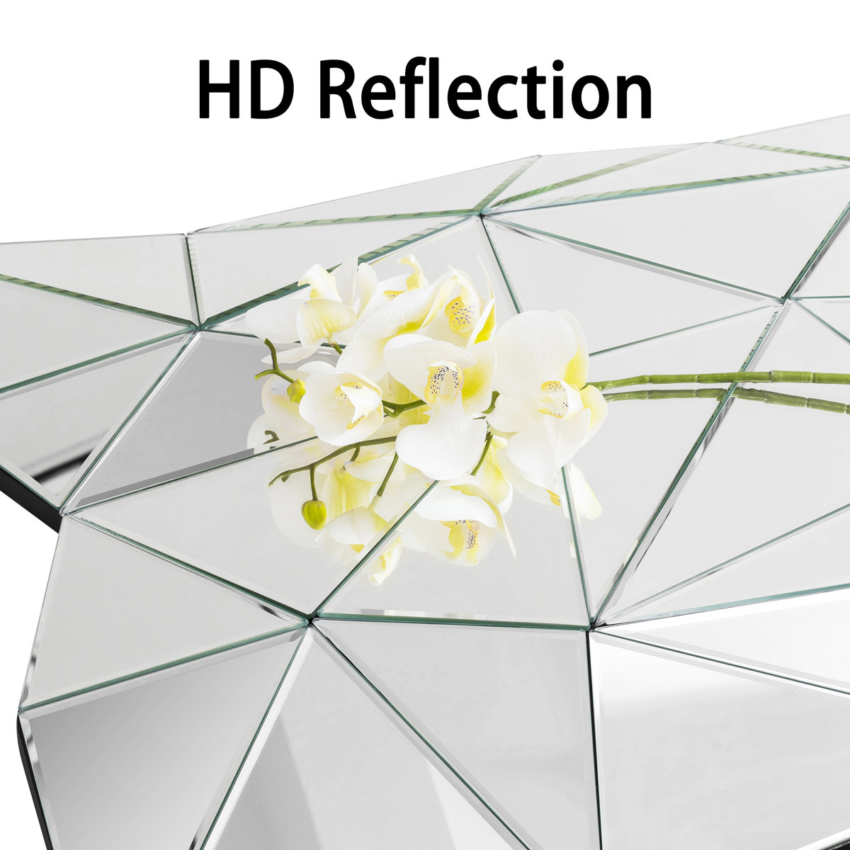 Everly Quinn Faustine Modern 3D Wall Mirror Irregular Triangle Accent ...