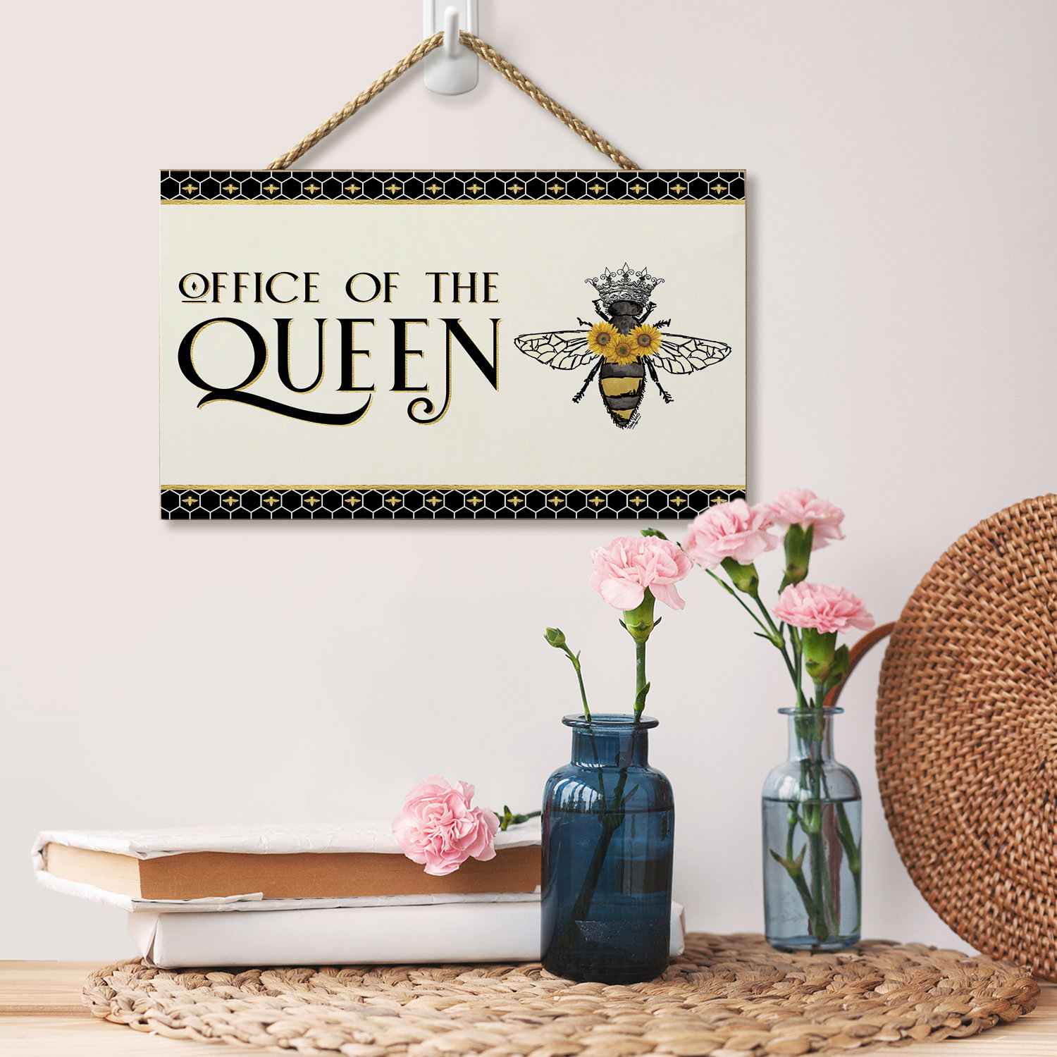 August Grove Office Queen Decorative Hanging Wall Sign | Wayfair