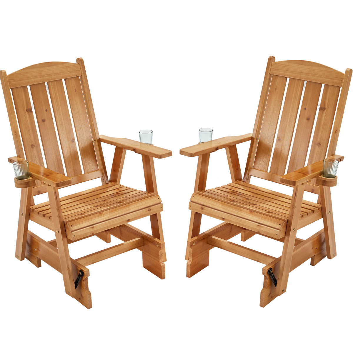 Winston Porter Heavy Duty 600 Lb High Back Roll Back Treated Glider ...