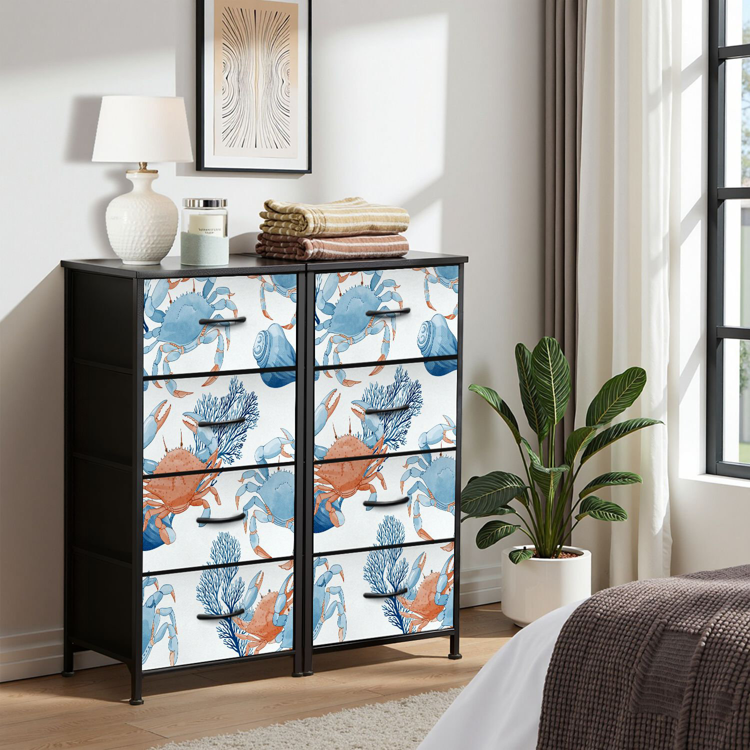 Latitude Run® 4 Drawer Dresser for Bedroom, Narrow Chest of Drawers ...