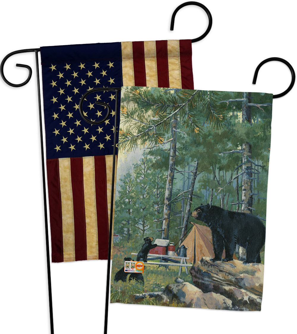 Breeze Decor Bears Campsite Garden Flags Pack Wildlife Animals Yard ...