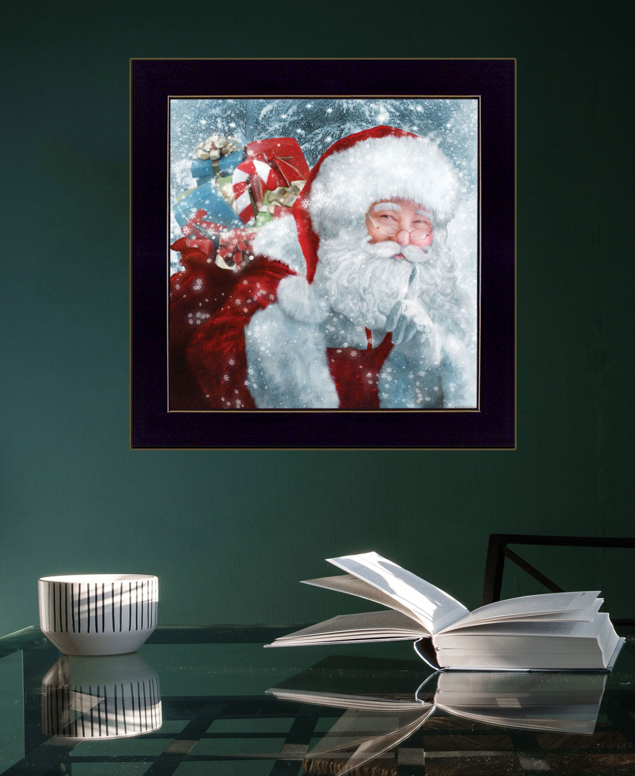 The Holiday Aisle® Santas Presents 1 Black Framed Print Wall Art | Wayfair