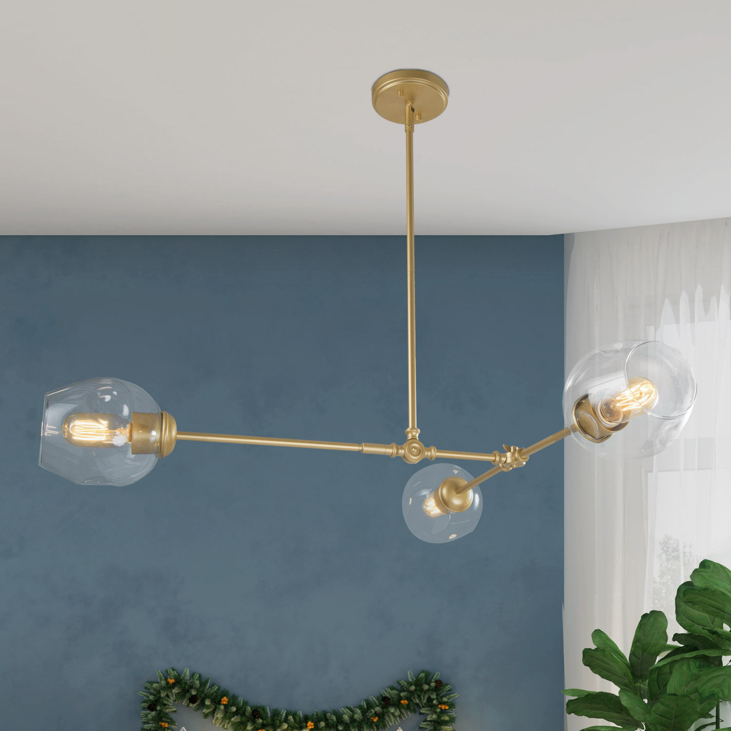 Everly Quinn 3 - Light Sputnik Modern Linear Dining Room Chandelier ...