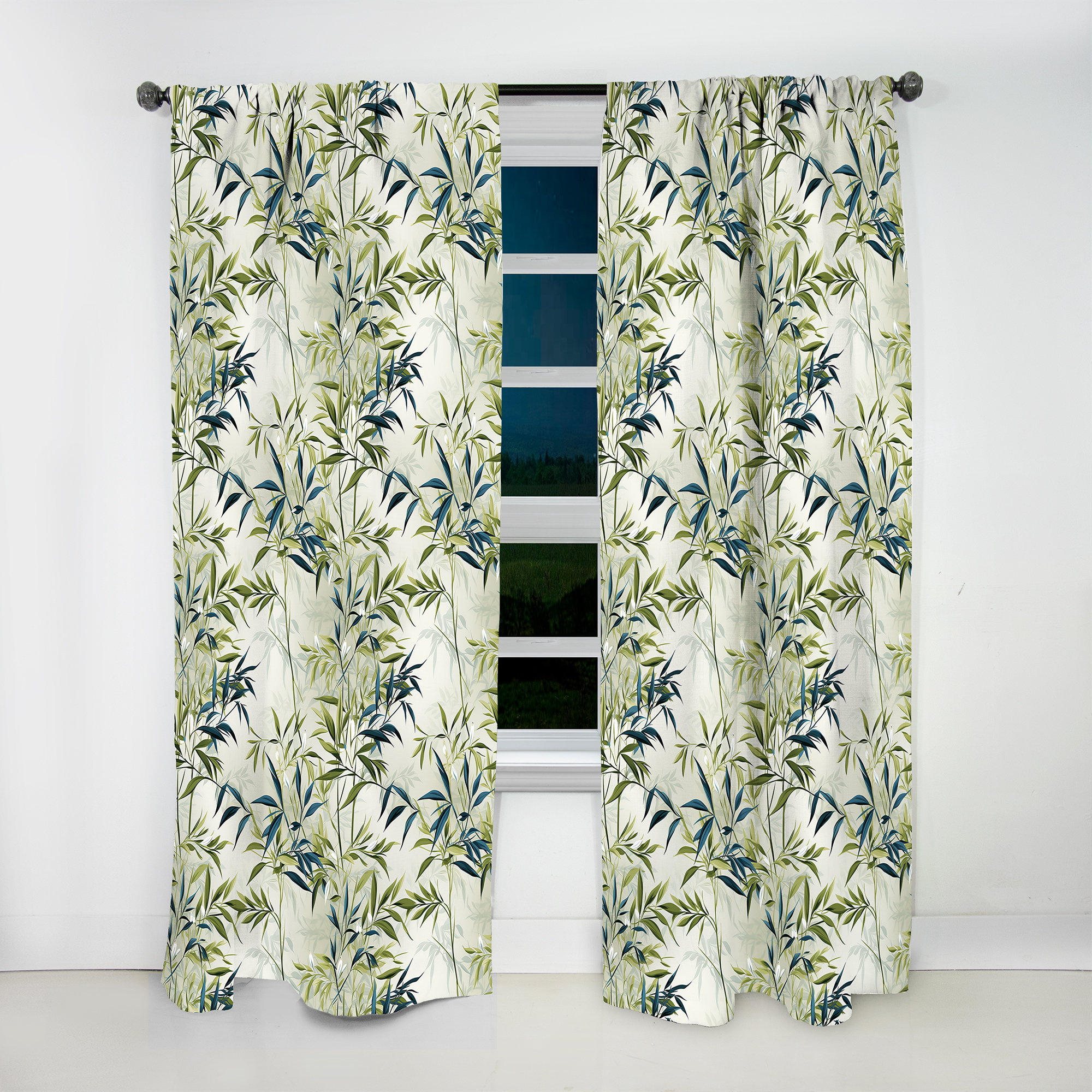 Design Art Tropical Zen Bamboo Pattern - Tropical Curtain - Velvet Room ...