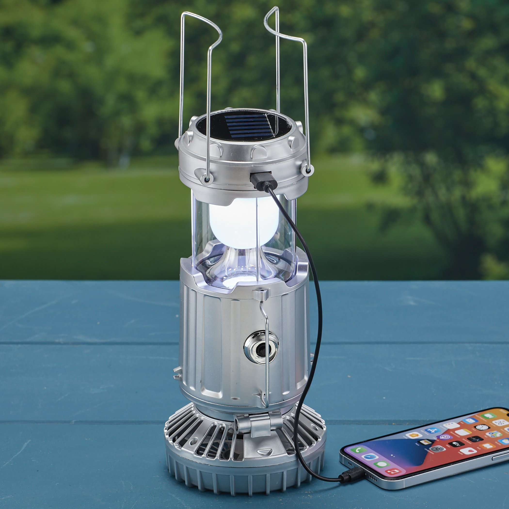 Winston Brands LED Lighted Solar Powered Collapsible Lantern with Fan ...