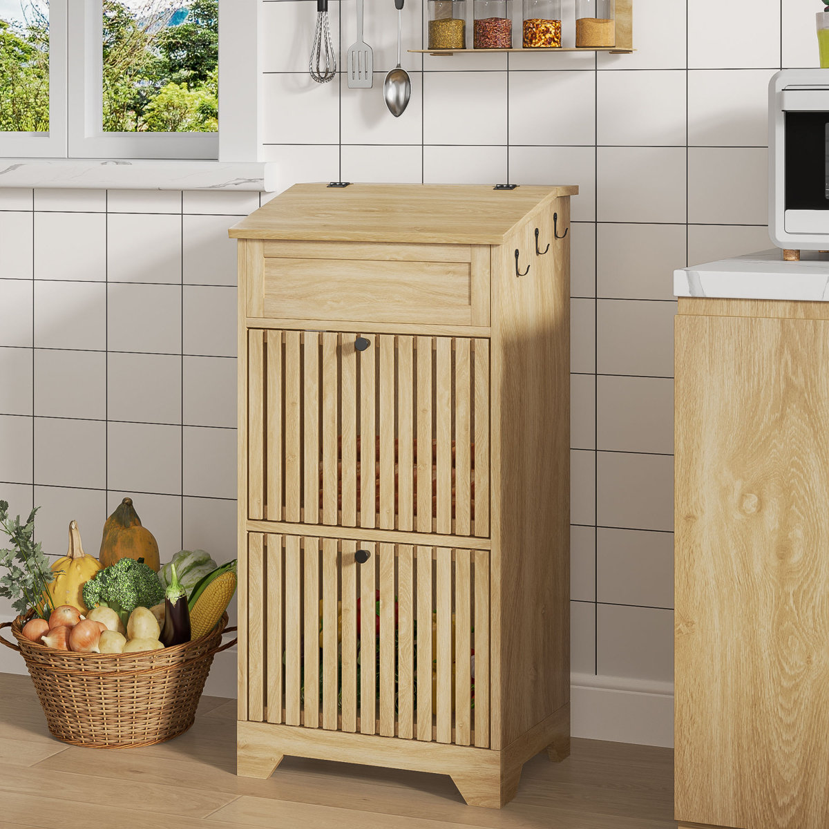 Ebern Designs Potato Storage Bin, Vegetable Fruit Rack, Food Storage ...