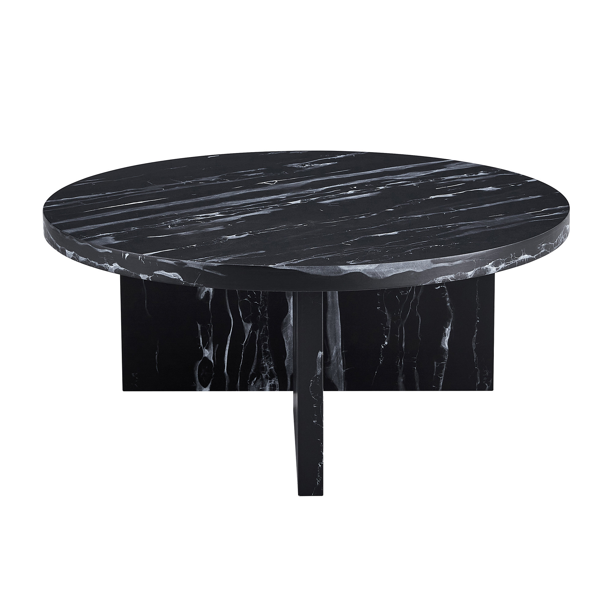 NFusion Kamari Faux Wood Round Coffee Table | Wayfair