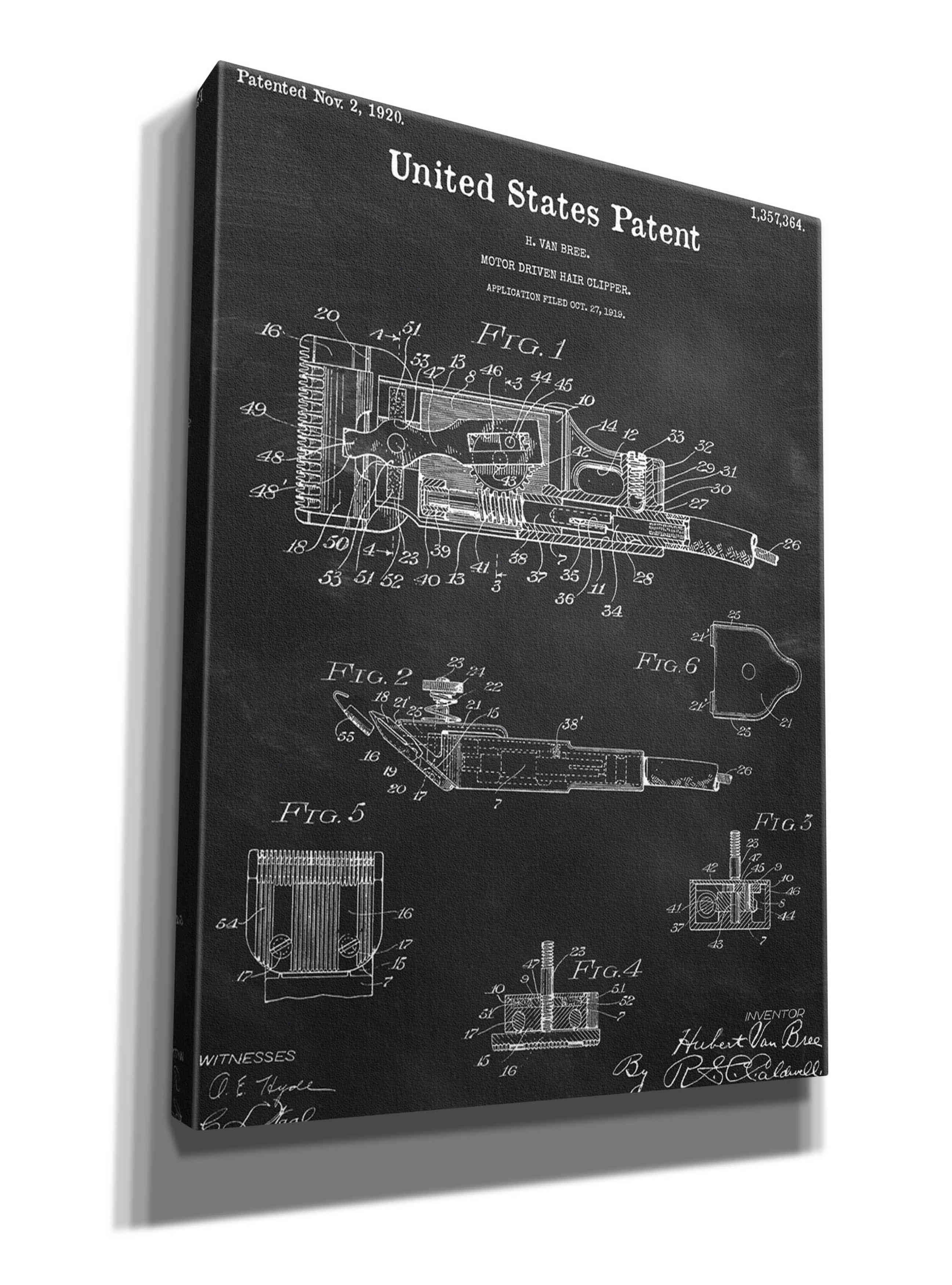 Williston Forge ''Motor Hair Clipper Blueprint Patent Chalkboard ...