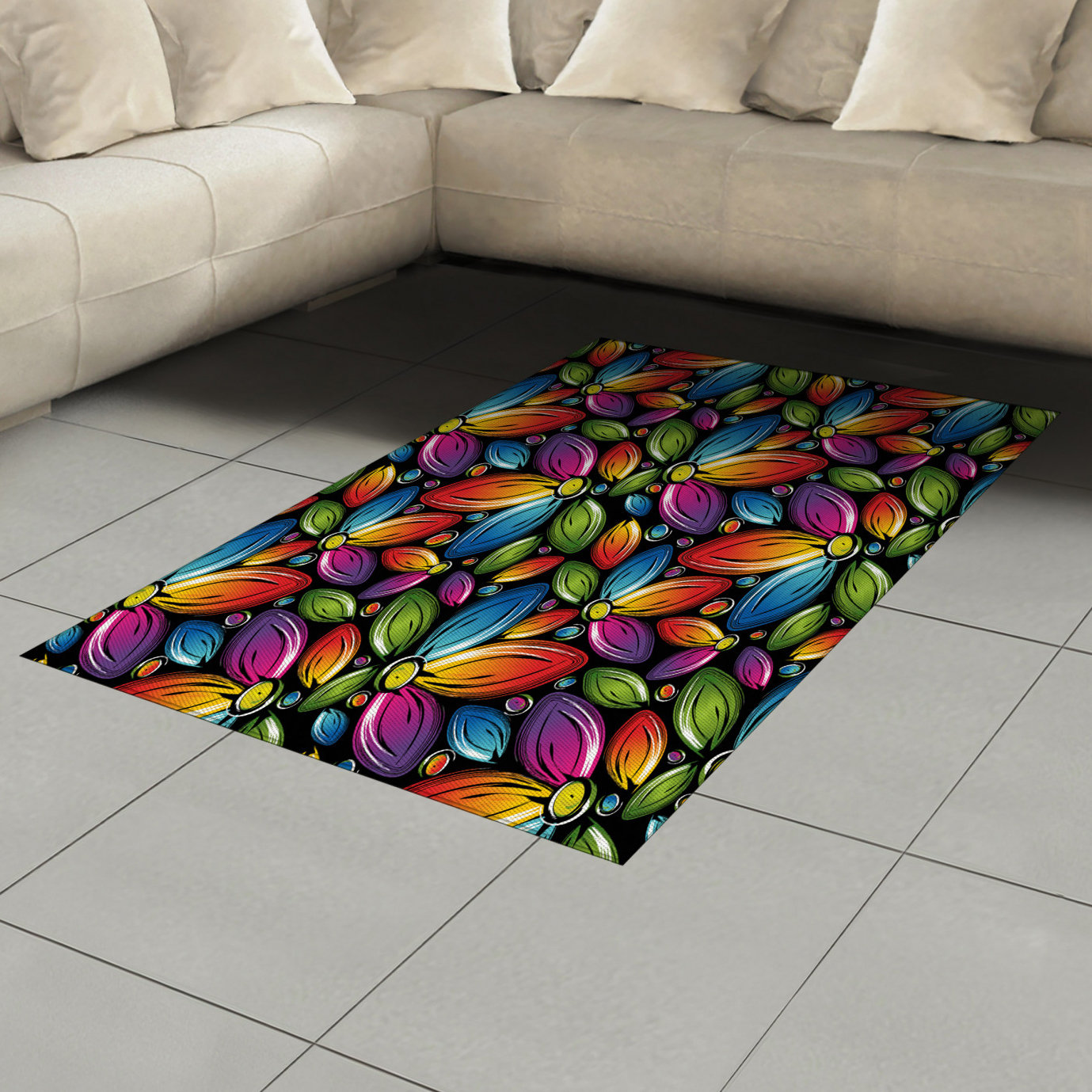 East Urban Home Floral High Density Long Fiber Poly Threads Decorative ...