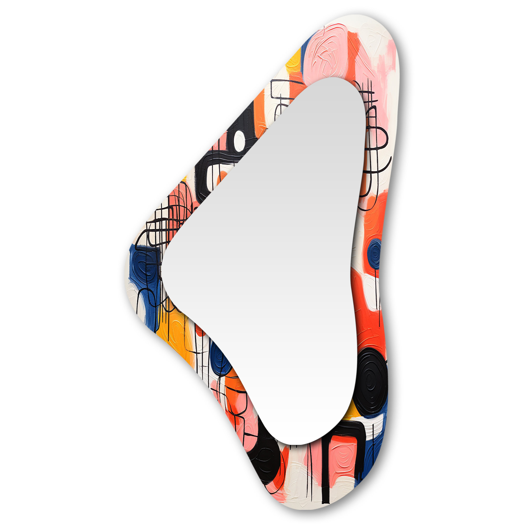 Ivy Bronx Fintan Colorful Crayon Art Minimal Retro Red - Abstract ...