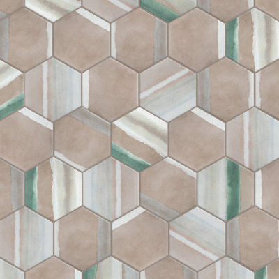 Merola Tile Marmaris Hex 9" x 10" Porcelain Marble Look Wall & Floor ...