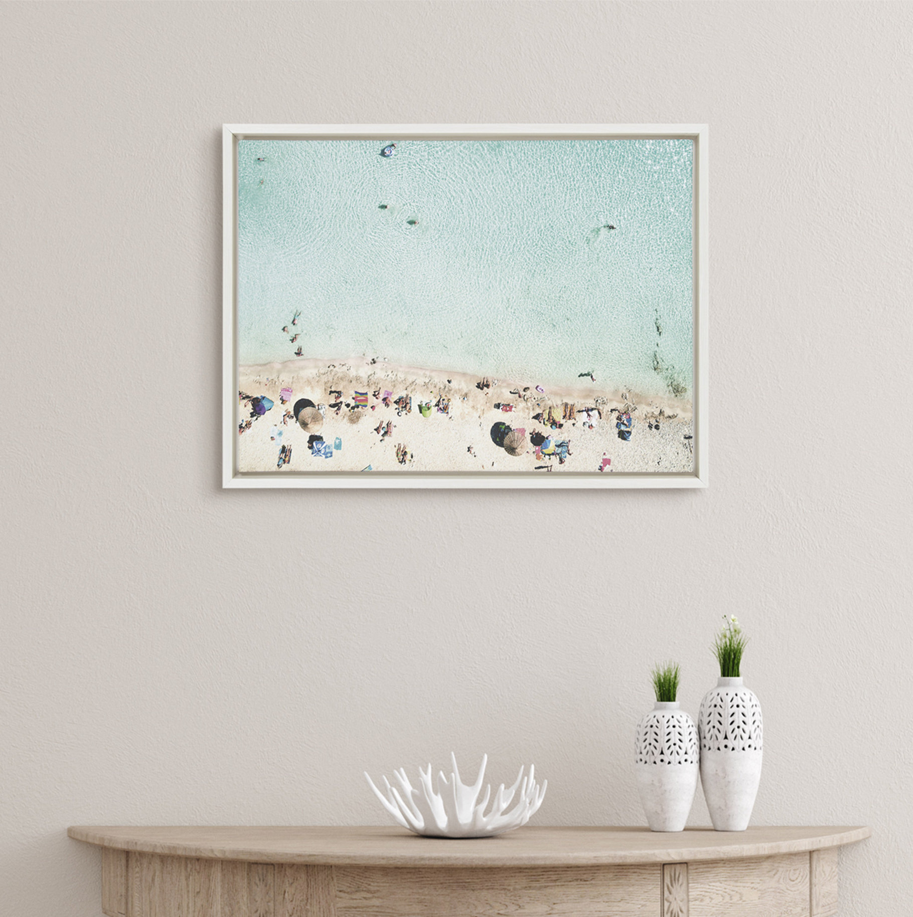 Rosecliff Heights Turquoise Beach From Above Framed Canvas By Amy ...