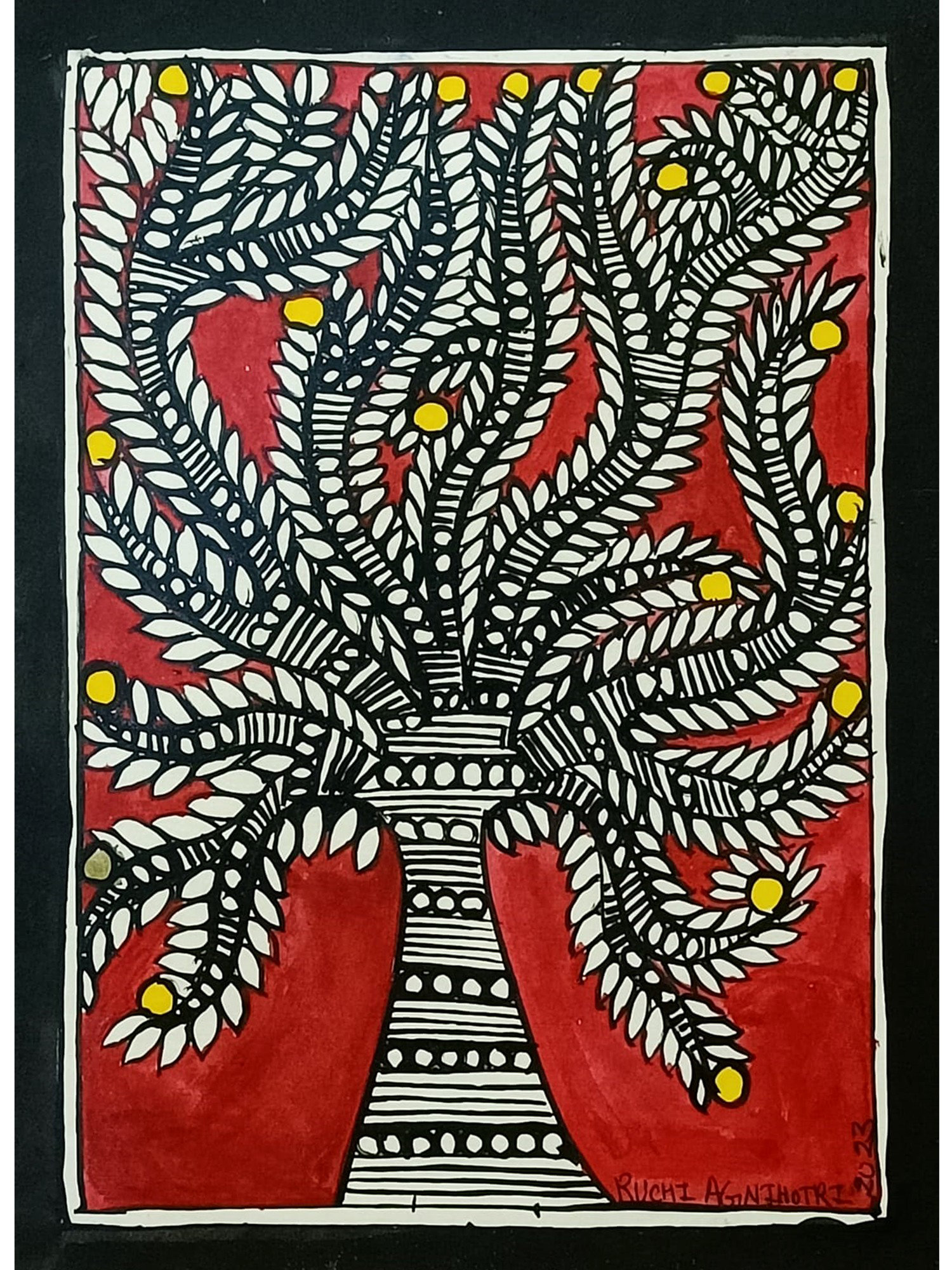 Bungalow Rose Blooming Tree | Cow Duck Coated On Ivory Sheet | By Ruchi ...