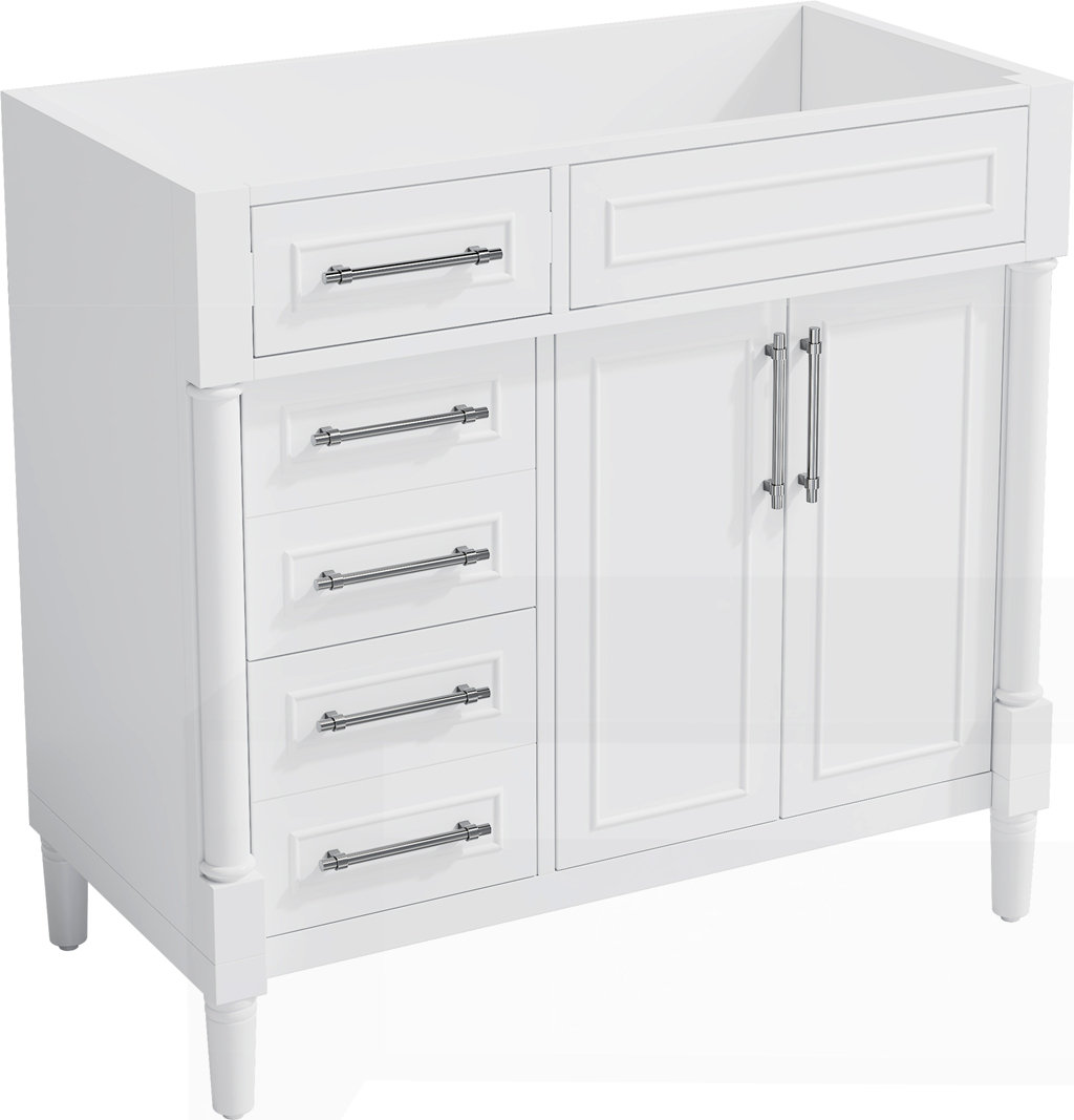 Charlton Home® Freestanding Bathroom Storage Cabinet with 2 Drawers and ...