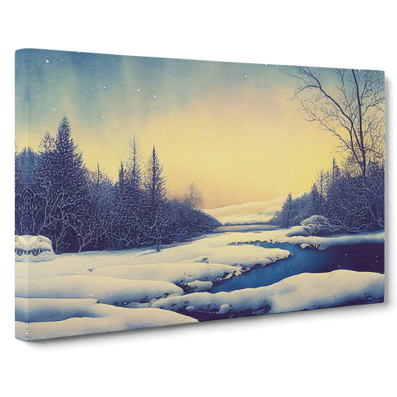 Alpen Home Sunrise Winter Forest Vol.3 - Wrapped Canvas Graphic Art ...