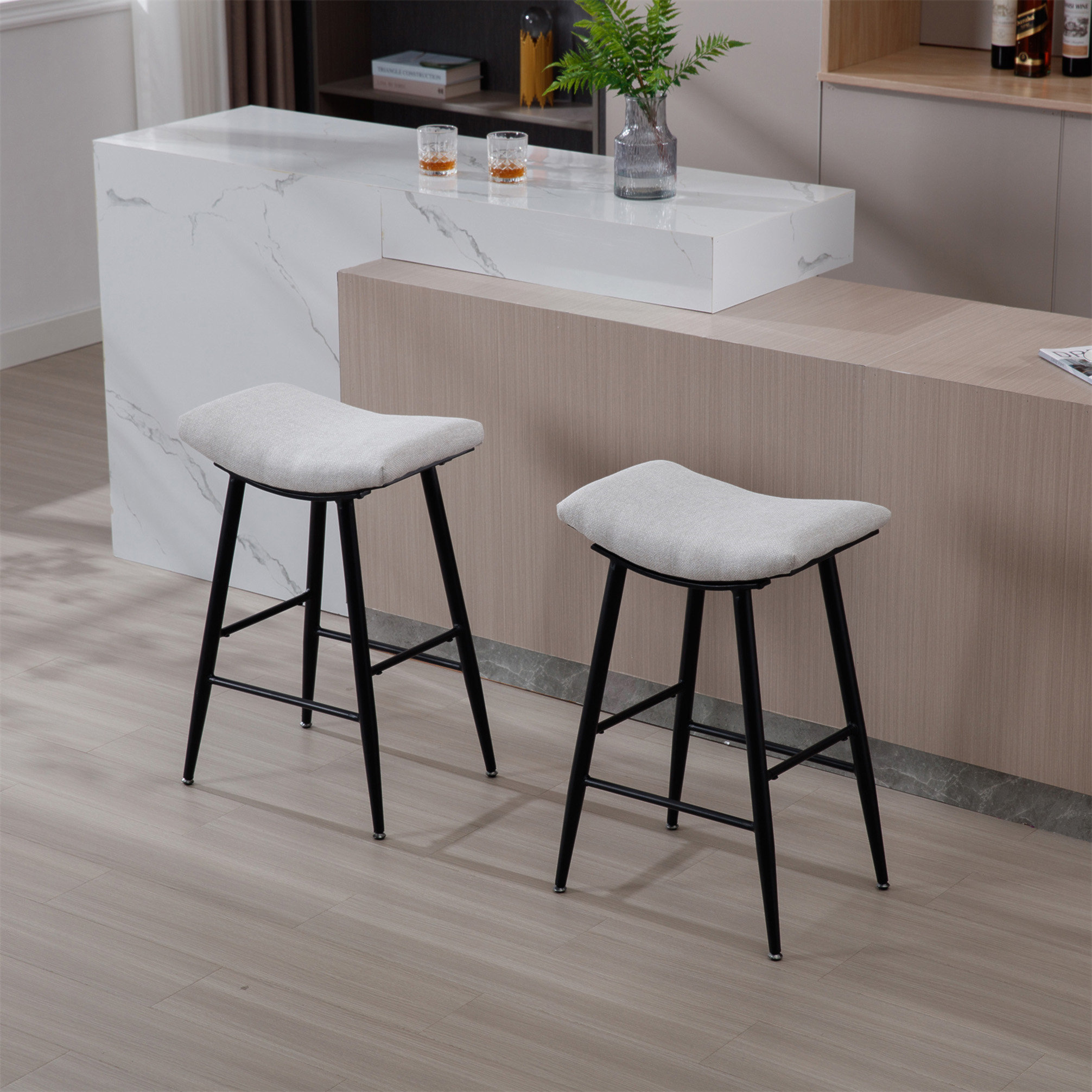 STYLISH Bar Stools Set Of 2 Armless Counter Low Bar Stools Without Back ...