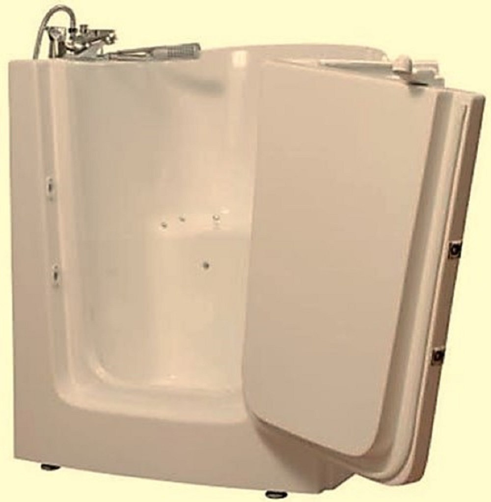 Avora Bath 38" L x 33" W Walk-In Whirlpool Fiberglass Bathtub with ...