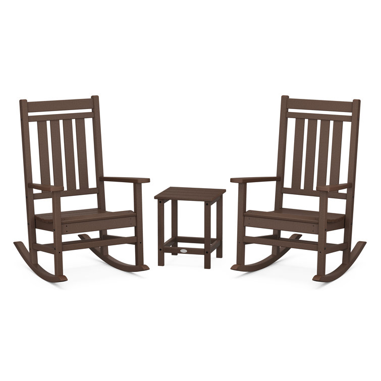 POLYWOOD® Rocker Estate 3-Piece Rocking Chair Set with Long Island 18 ...