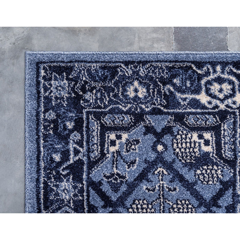 World Menagerie Lesa Oriental Blue Area Rug | Wayfair
