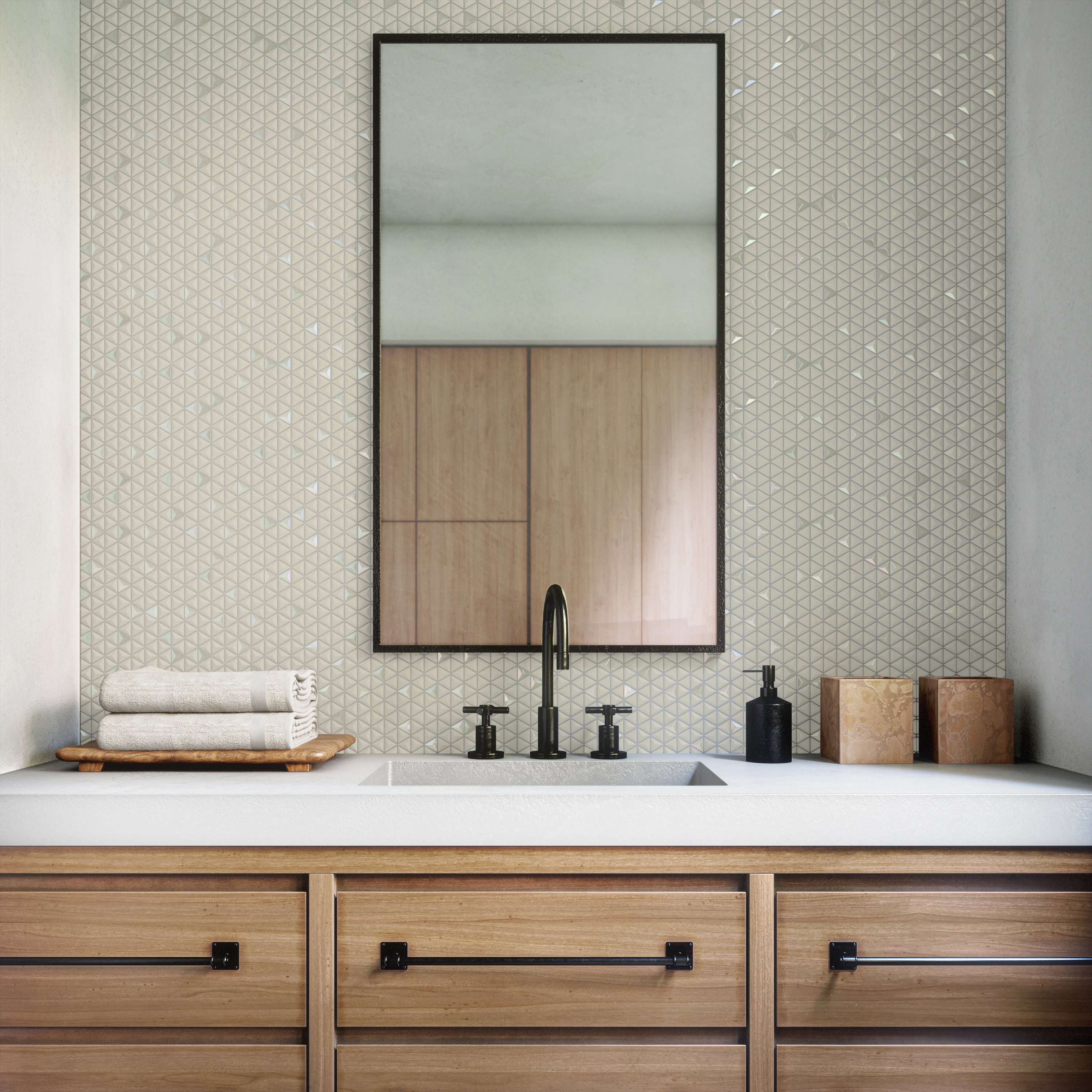 Daltile Starcastle 1" Triangle Glass Wall Mosaic (Set of 13) | Wayfair