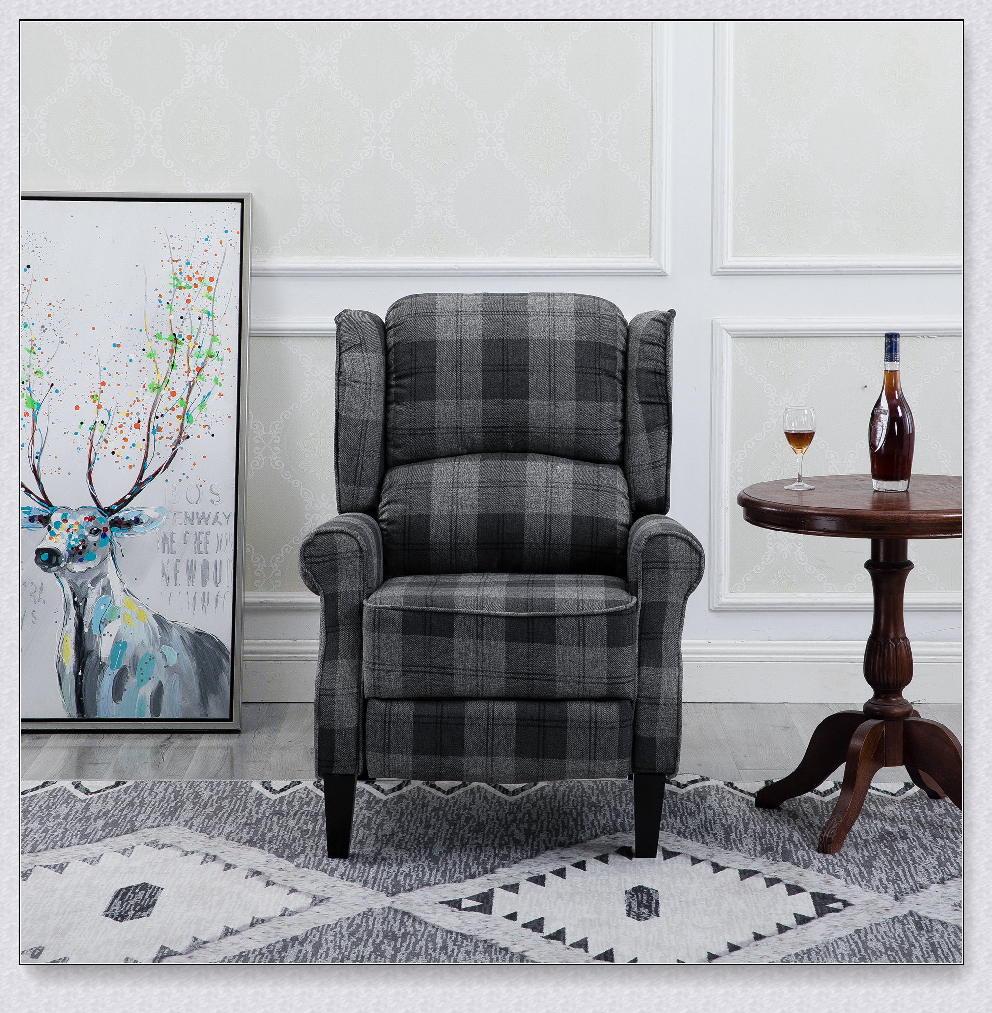 Red Barrel Studio® Vintage Armchair Sofa Comfortable Upholstered ...