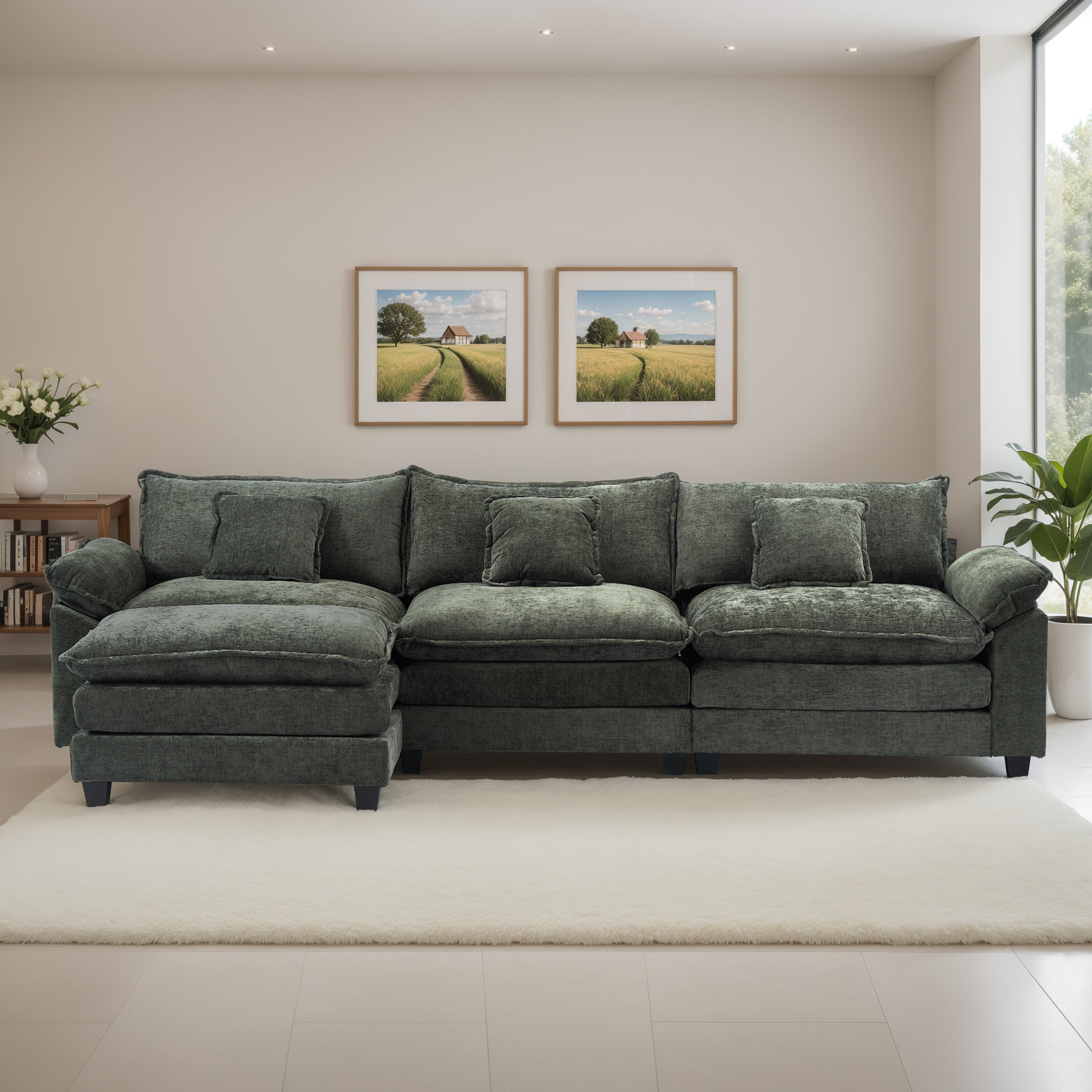 Ebern Designs Modular Sectional Couches For Living Room, 3-seater ...