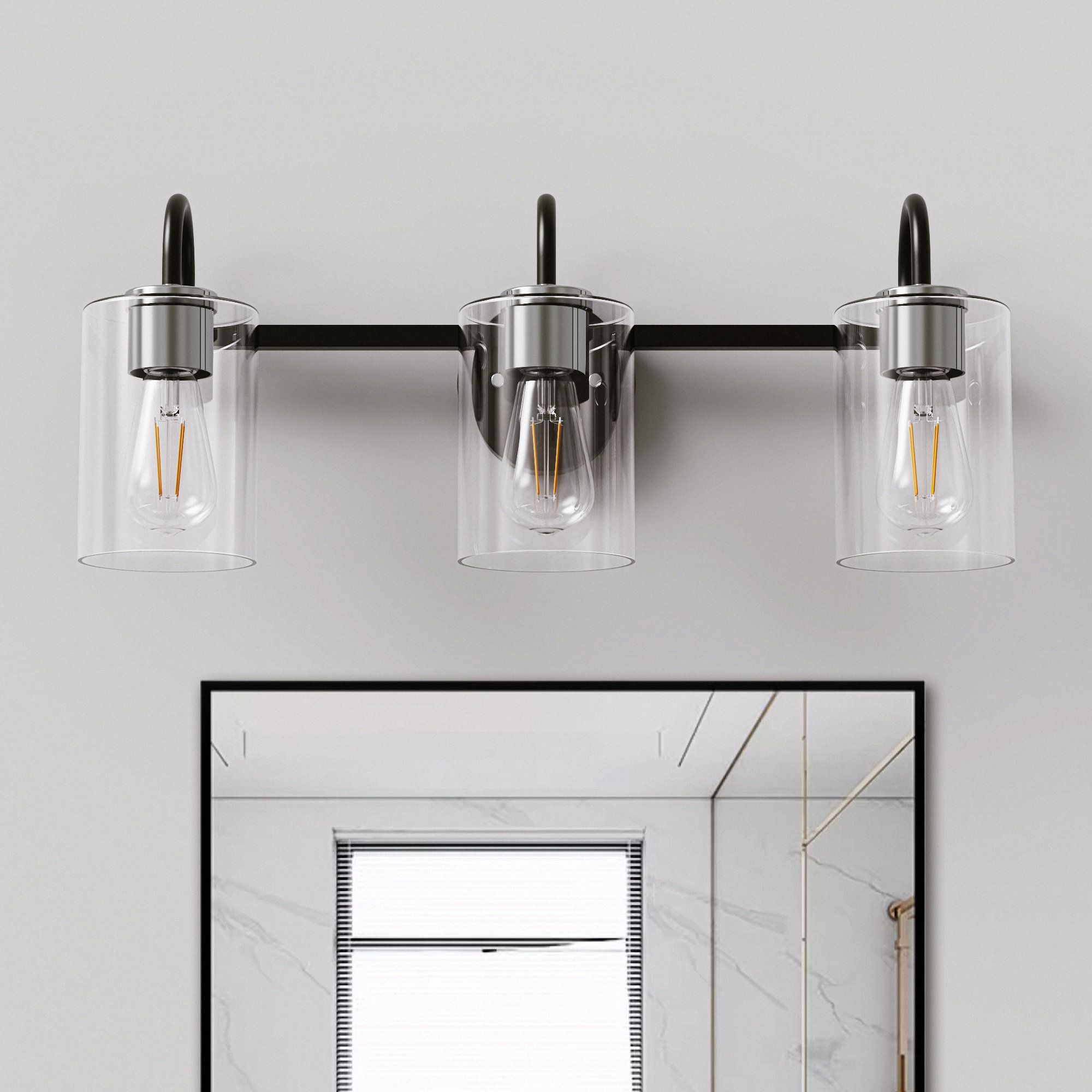 Breakwater Bay Agnella Modern 3-Light Black Vanity Light With ...