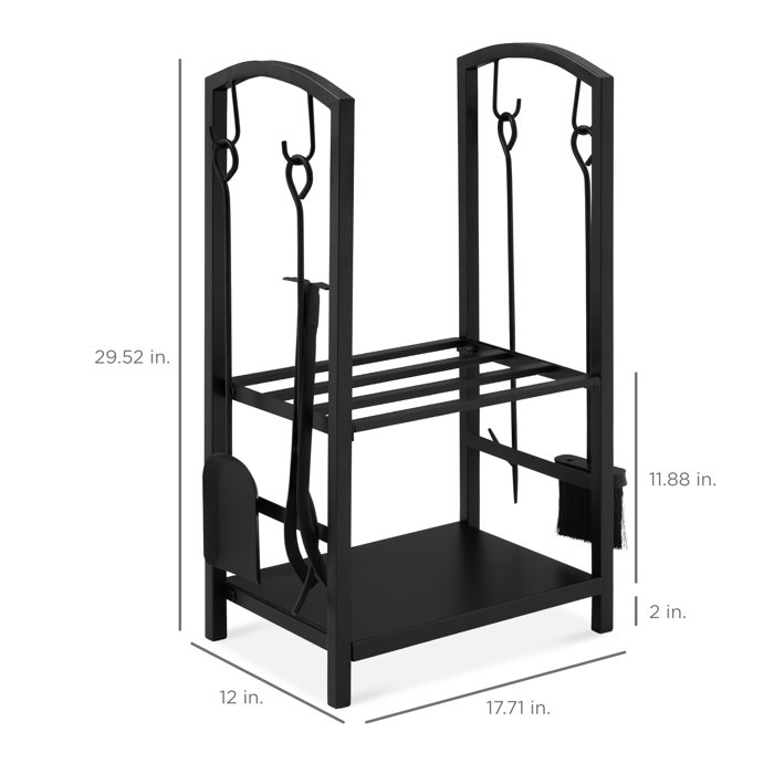 Winston Porter Abhik 17'' W Metal Log Rack & Reviews | Wayfair