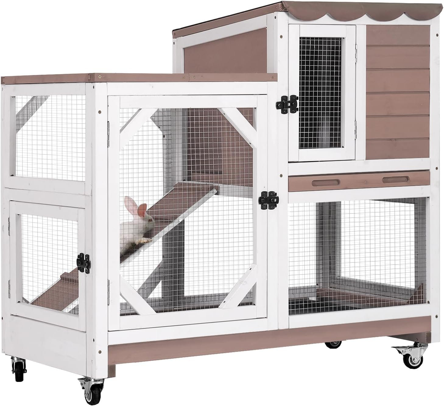 Archie & Oscar™ Rabbit Hutch Indoor Rabbit Cage with Wheels Outdoor ...
