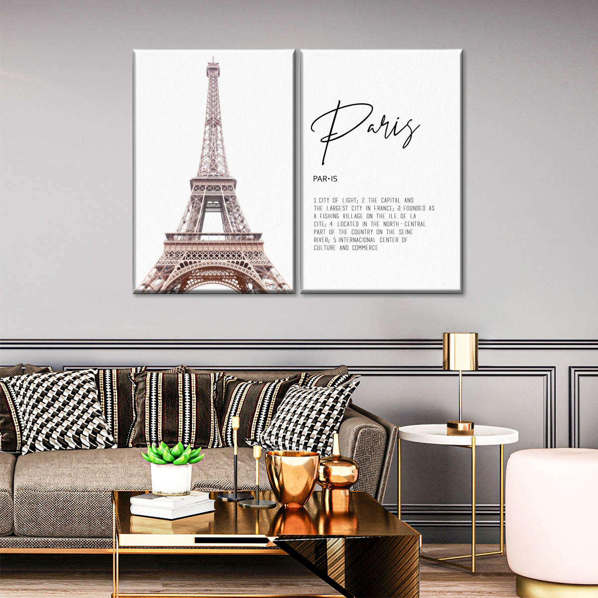 Ophelia & Co. Eiffel Tower Paris Definition On Canvas 2 Pieces Print ...