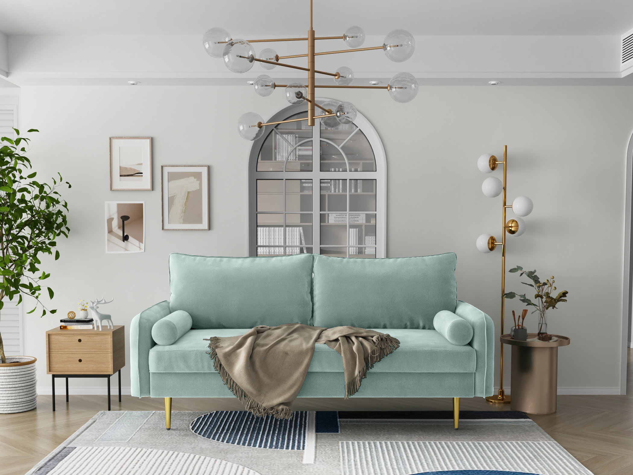 Mercer41 Majel 78.9'' Square Arm Sofa | Wayfair