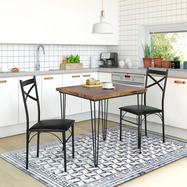 17 Stories Dining Table Set For 2, 3 Piece Kitchen Table Set With 2 ...