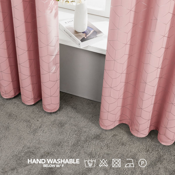 Deconovo Silver Diamond Pattern Curtain Pair | Wayfair
