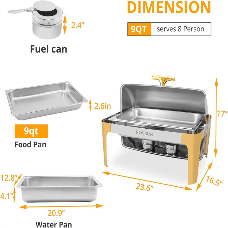 Winado Stainless Steel 9 Rectangle Chafing Dish | Wayfair