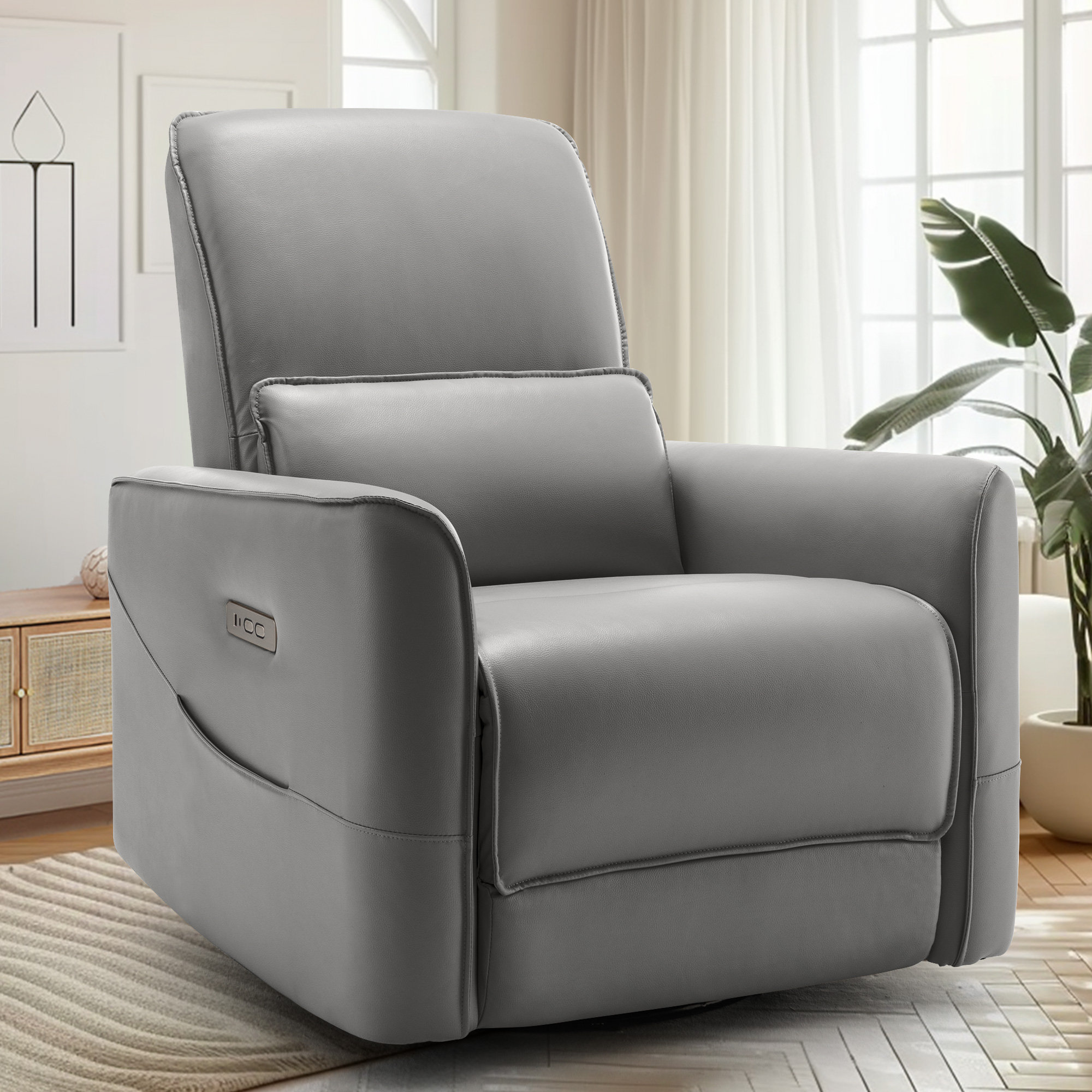 Latitude Run® Angelie Power Recliner Chair Swivel, Glider Rocking Chair ...