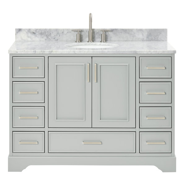Winston Porter Abita 49;49'' Single Bathroom Vanity with Carrara Marble ...