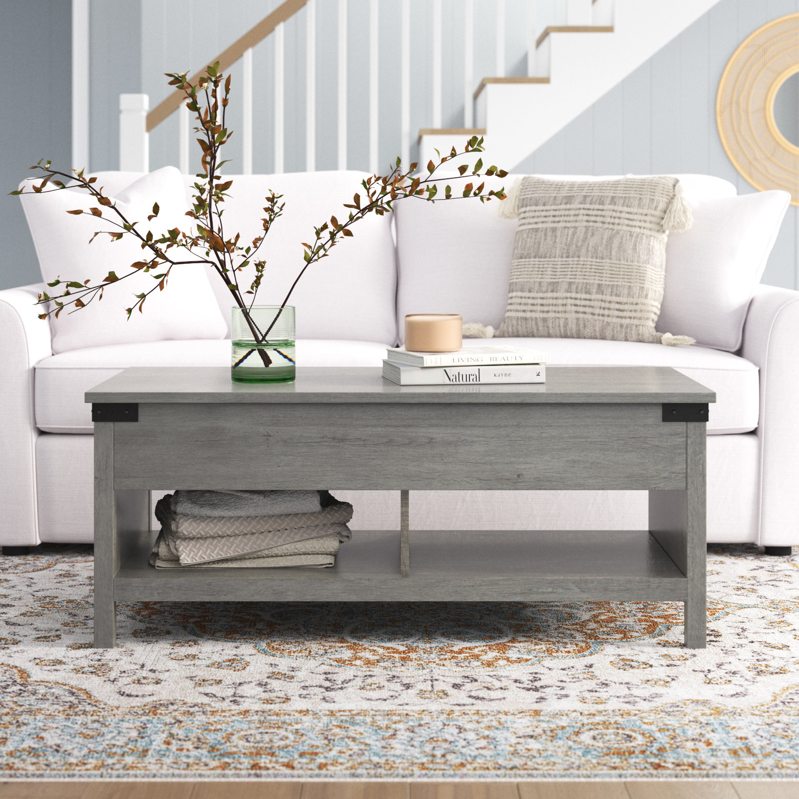 Sand & Stable™ Colter Lift Top Extendable 4 Legs Coffee Table with ...