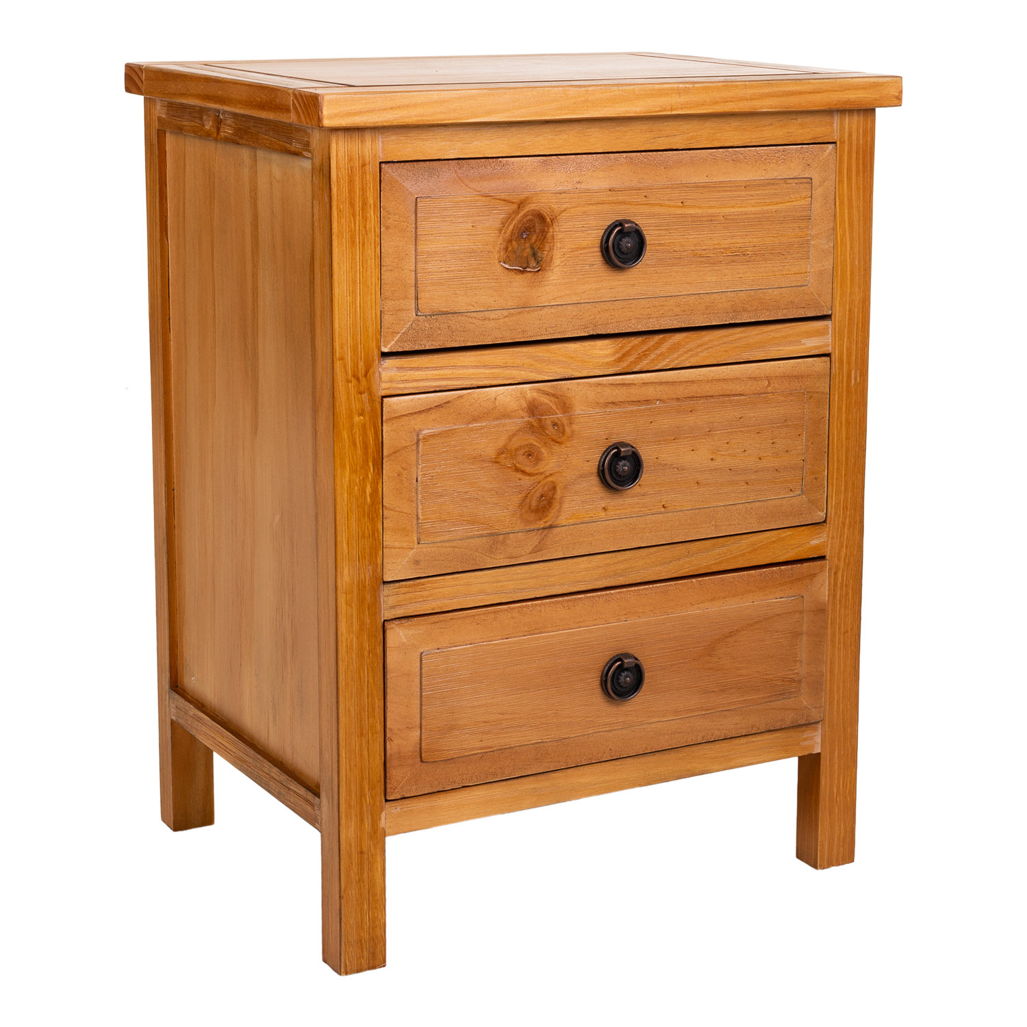 Rosalind Wheeler Stephens 3 Drawer Bedside Table | Wayfair.co.uk
