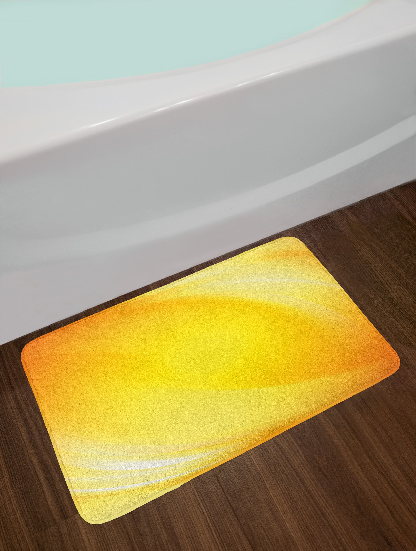 East Urban Home Radiate Yellow and White Yellow Bath Rug | Wayfair