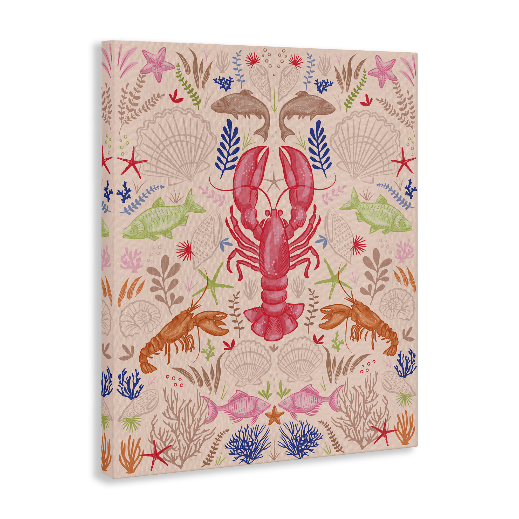 Highland Dunes Symmetrical Sea Life Canvas Wall Art by Lisa Perry ...