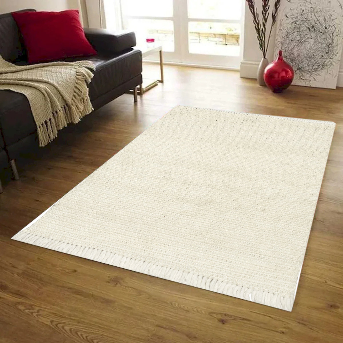 Gracie Oaks Tapis rayé ivoire tissé à la main Julibeth - Wayfair Canada