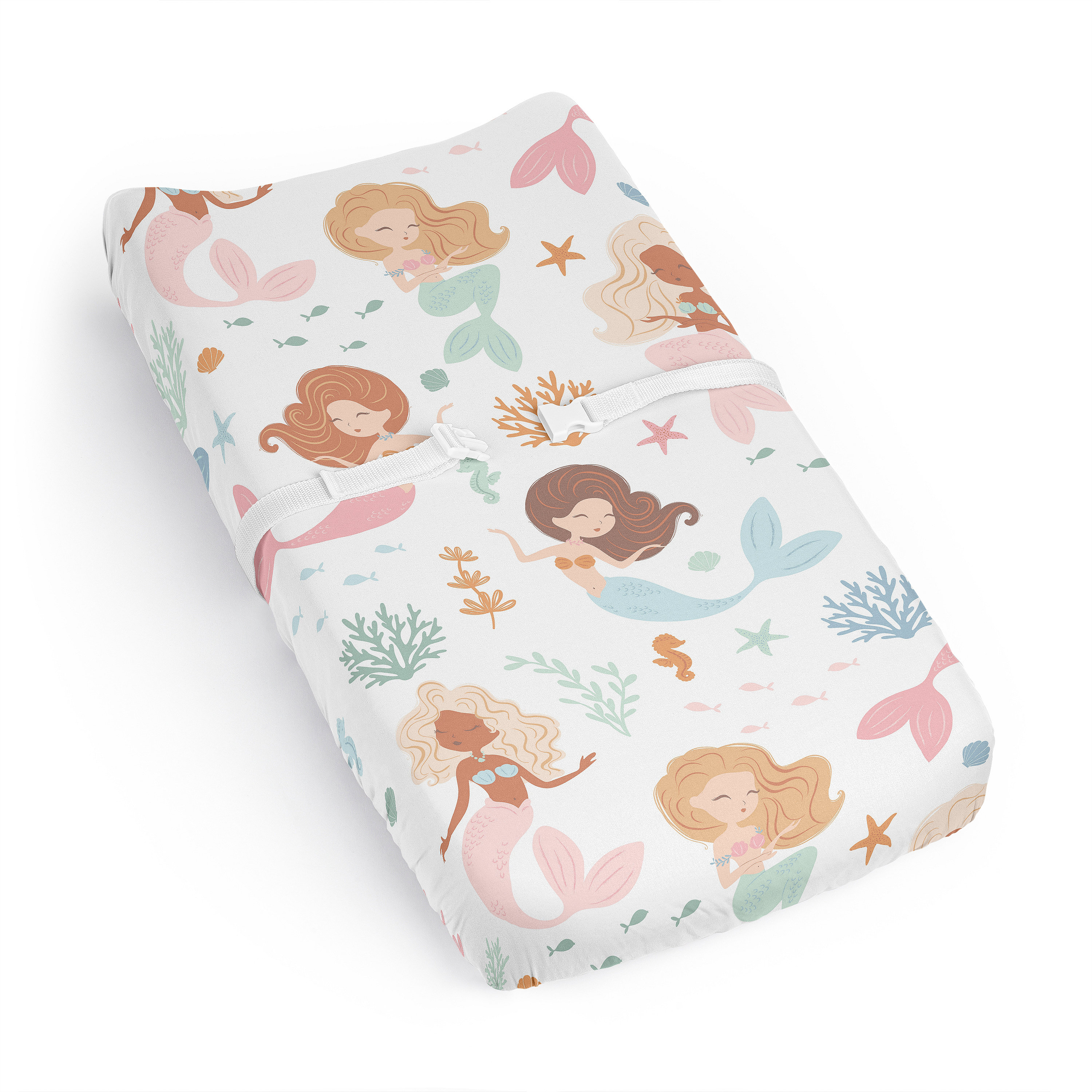 Sweet Jojo Designs Pink and Blue Mermaids Changing Pad Cover Sheet by ...