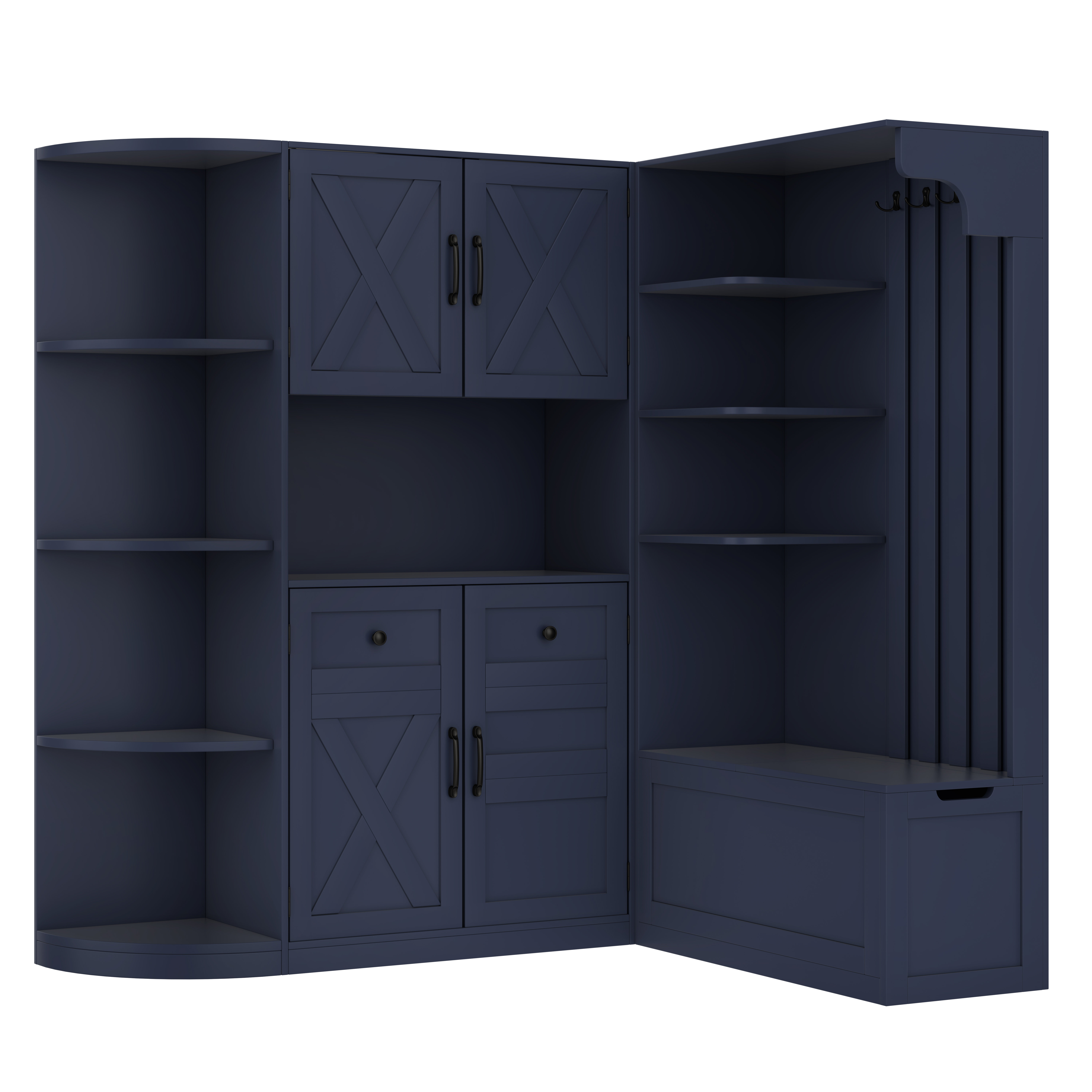 Gracie Oaks Multifunctional Left-Right Combination Hall Cabinet with ...